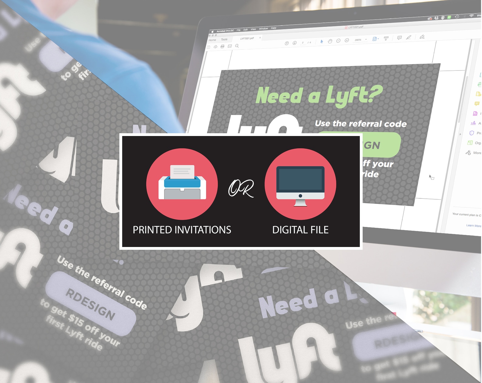 Lyft Referral Business Card Lyft Code Card Lyft Business | Etsy