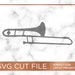 Trombone SVG Cut File | Trombone Silhouette | Trombone Clipart | Cricut ...