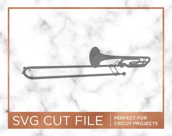 Trombone SVG Cut File Trombone Silhouette Trombone Clipart | Etsy