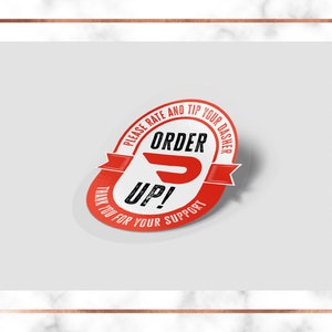 Doordash Dasher Delivery Driver Stickers | Bag Stickers | Order up ...