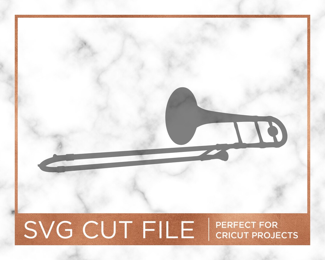 Trombone SVG Cut File | Trombone Silhouette | Trombone Clipart | Cricut ...