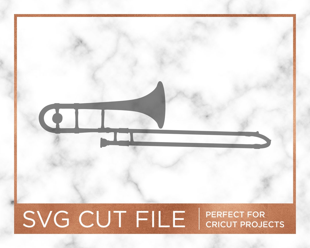 Trombone SVG Cut File | Trombone Silhouette | Trombone Clipart | Cricut ...