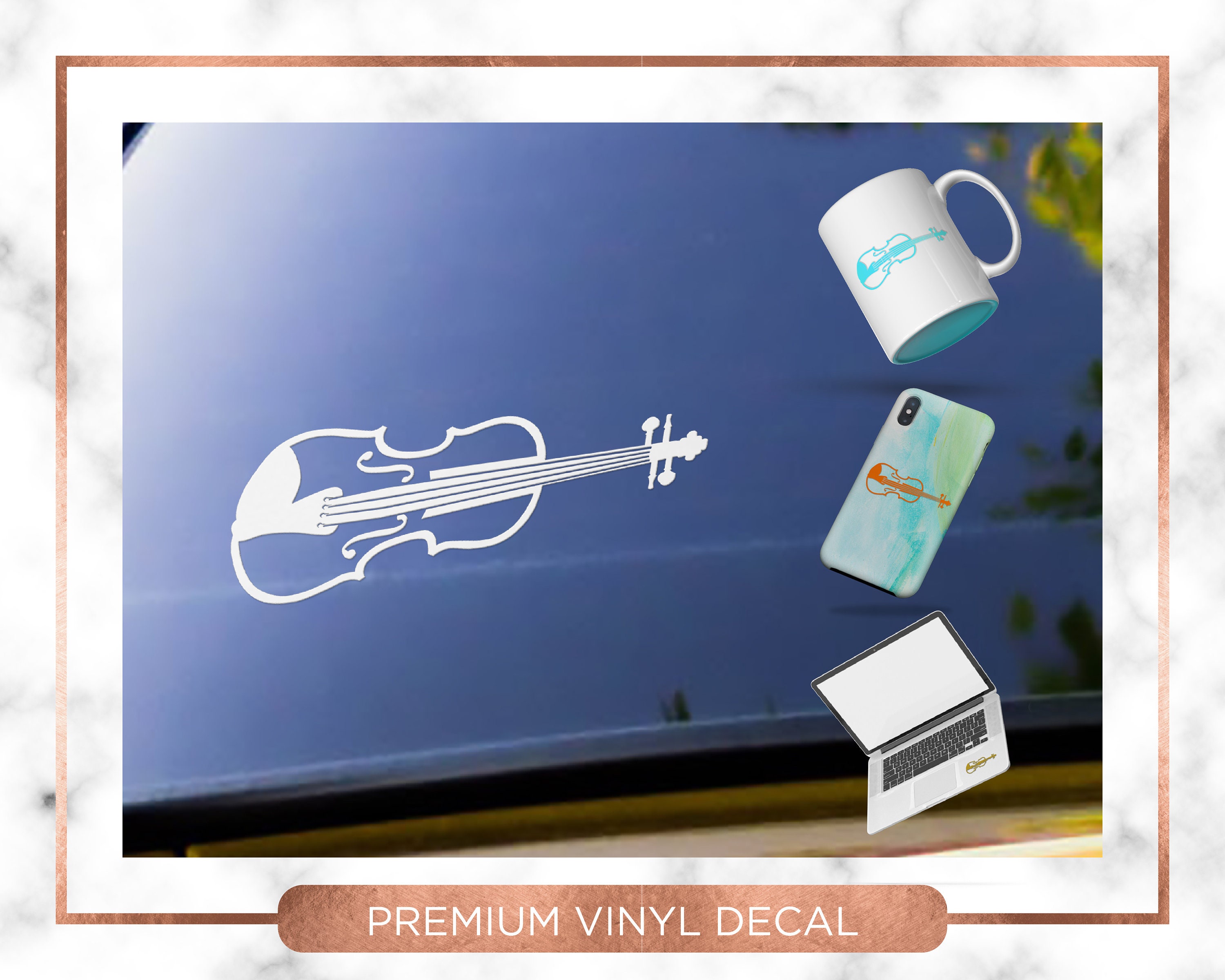 Violin Present Gift Violin Window Sticker Vinyl Violin Decal Orchestra ...