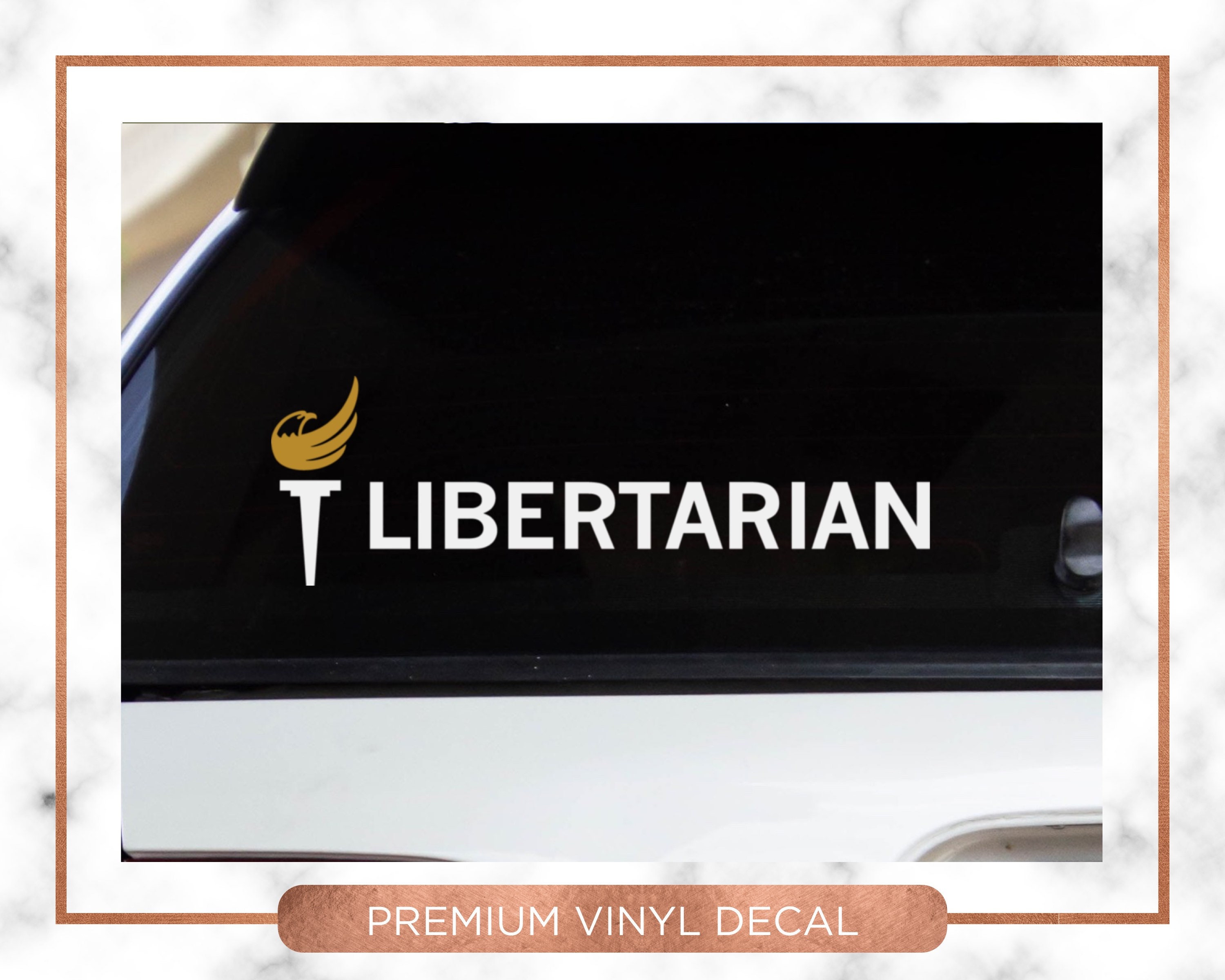 Libertarian Torch Logo Car Decal Libertarian Bumper Sticker | Etsy