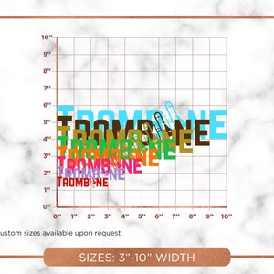 Vinyl Trombone Decal | Trombone Window Sticker | Trombone Computer ...