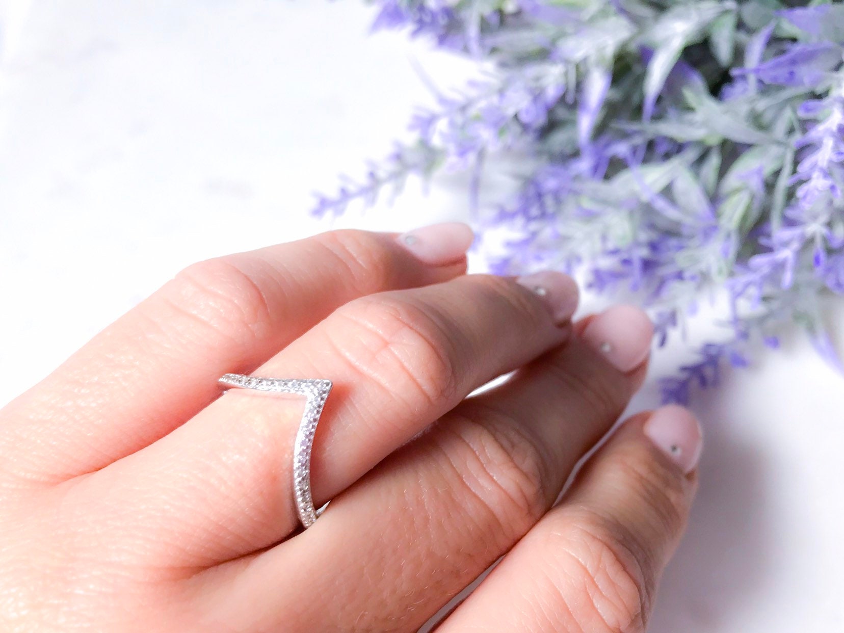 Pointed V Shaped Chevron 925 Sterling Silver Ring Silver | Etsy