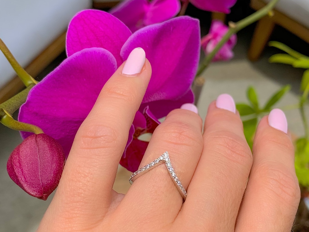 Pointed V Shaped Chevron 925 Sterling Silver Ring | Silver Band Ring ...