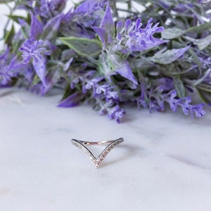 Pointed V Shaped Chevron 925 Sterling Silver Ring | Silver Band Ring ...