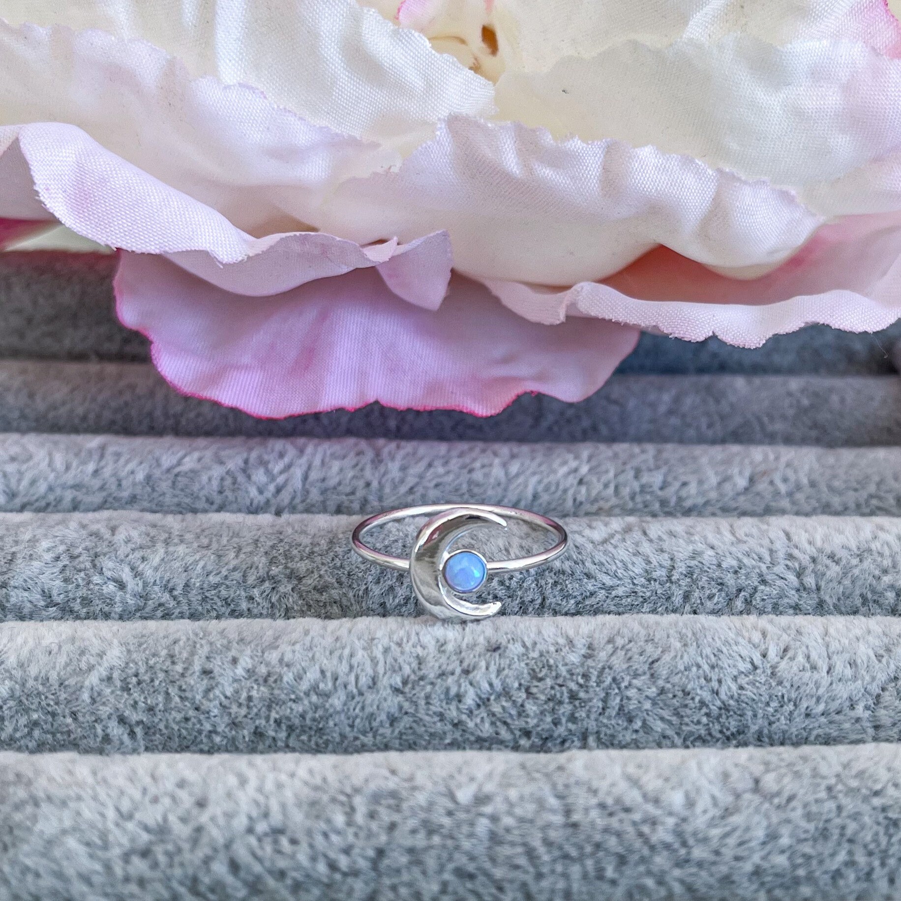 Crescent Moon Ring Moon Opal Ring Opal Ring Rings for - Etsy