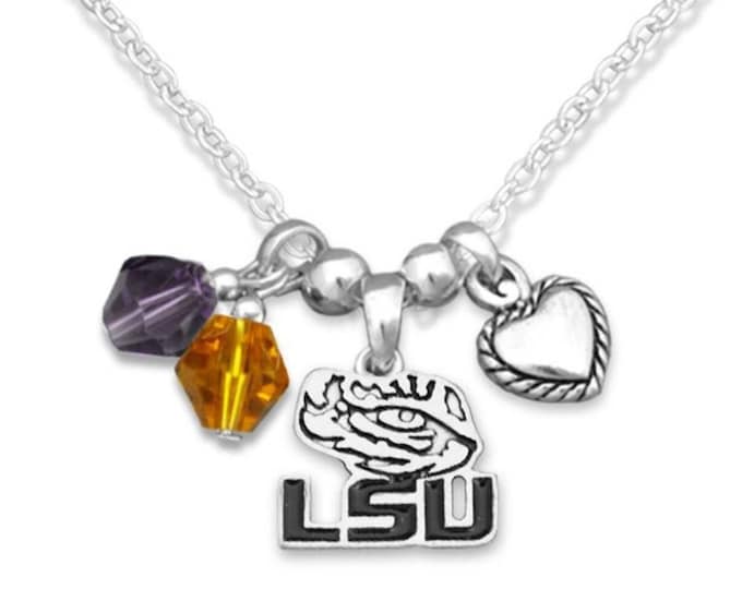 LSU Tigers Jewel Charm Jewelry Necklace Louisiana State University ...