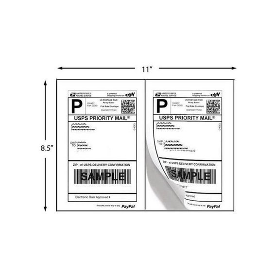 Shipping Labels 2 per Page square Edges Half Sheet Self - Etsy
