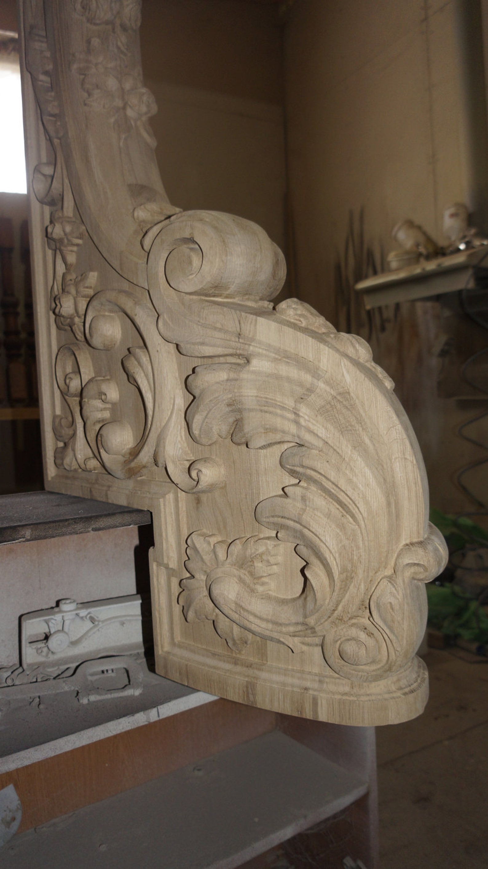 Newel Post Carved wooden post for stairs. Solid Oak | Etsy