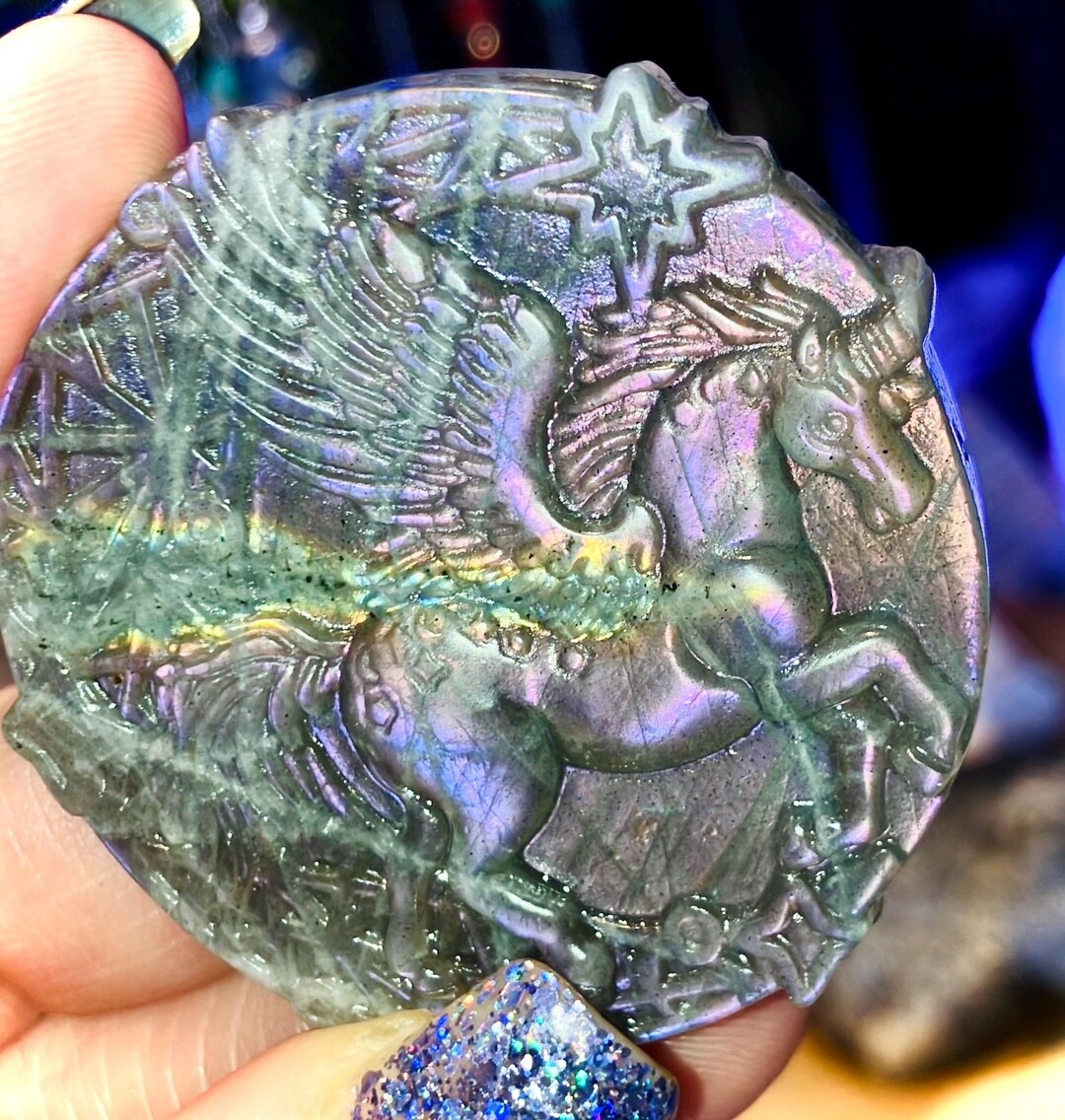 Unicorn Altar Statue in Rainbow or Blue Green or Purple Flash ...