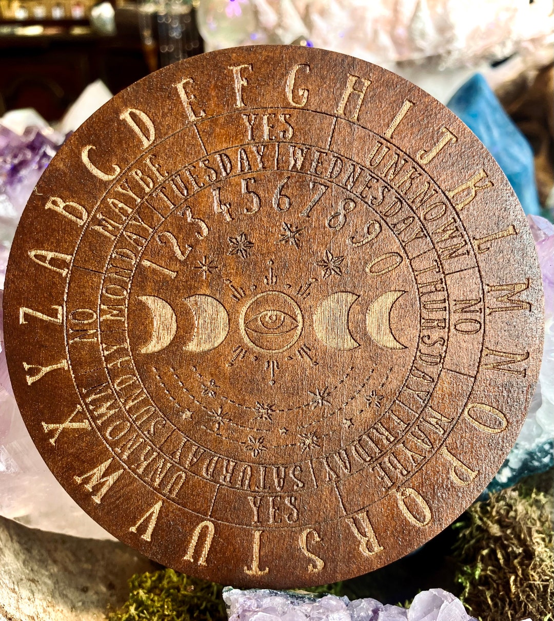 Pendulum Board Wicca Phase of the Moon Crescent Moon Ouija Goddess ...