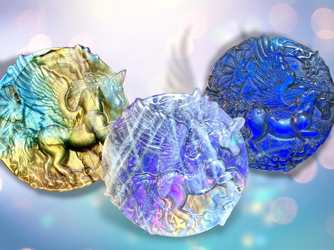 Unicorn Altar Statue in Rainbow or Blue Green or Purple Flash ...