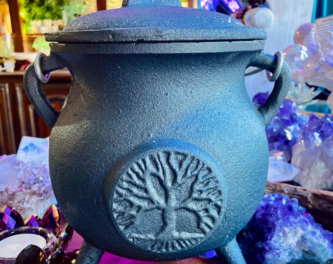 Cast Iron Cauldron, Witch, Magic, Ritual, Tree of Life, Triquetra ...