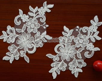 Ivory lace applique | Etsy