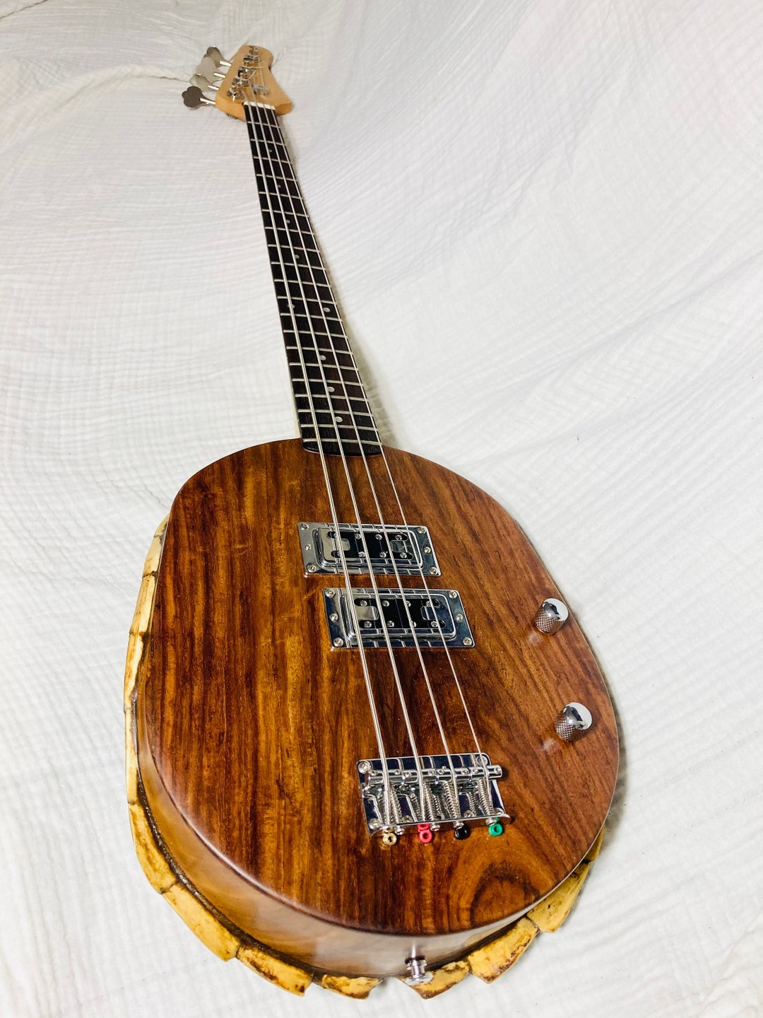 Turtle Shell Electric Bass Guitar Redwood Top - Etsy