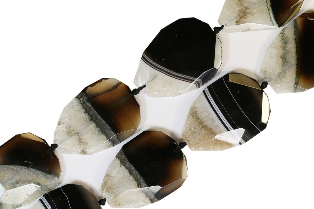 38x55mm Natural Large Agate Free Form Slab Black Brown and White Agate ...