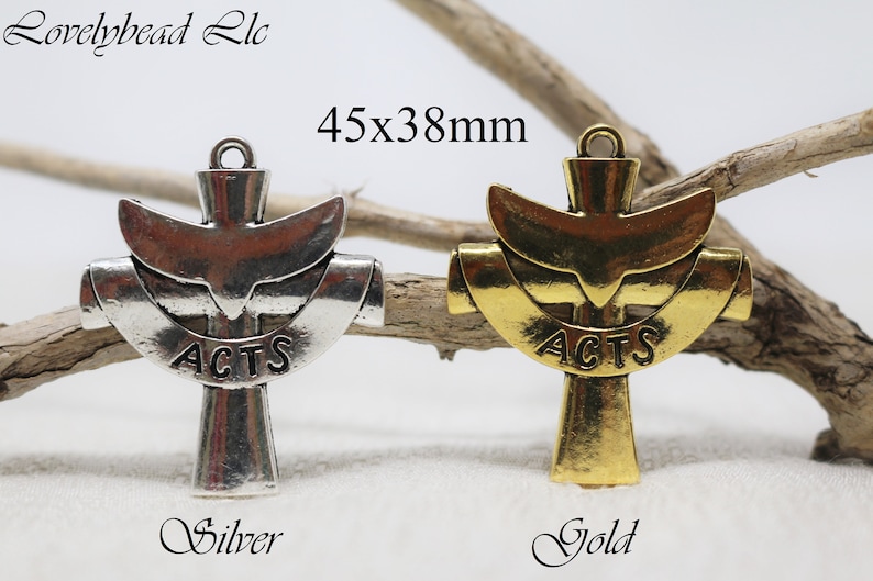 45x38mm Lead Free Pewter ACTS Cross Pendant (F19709) - Etsy