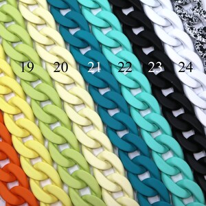1 Foot Colored Enamel Cable Chunky Acrylic Link Chain (21x30mm) (F464 ...