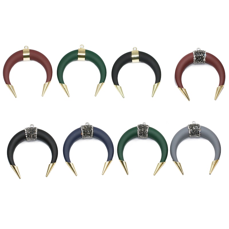 Pave Double Horn Necklace - Etsy