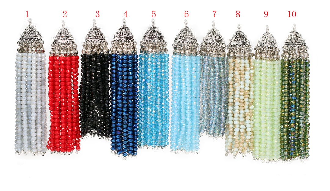 Lovely Bead Handmade Crystal Tassels With Lead Free Pewter End Caps ...