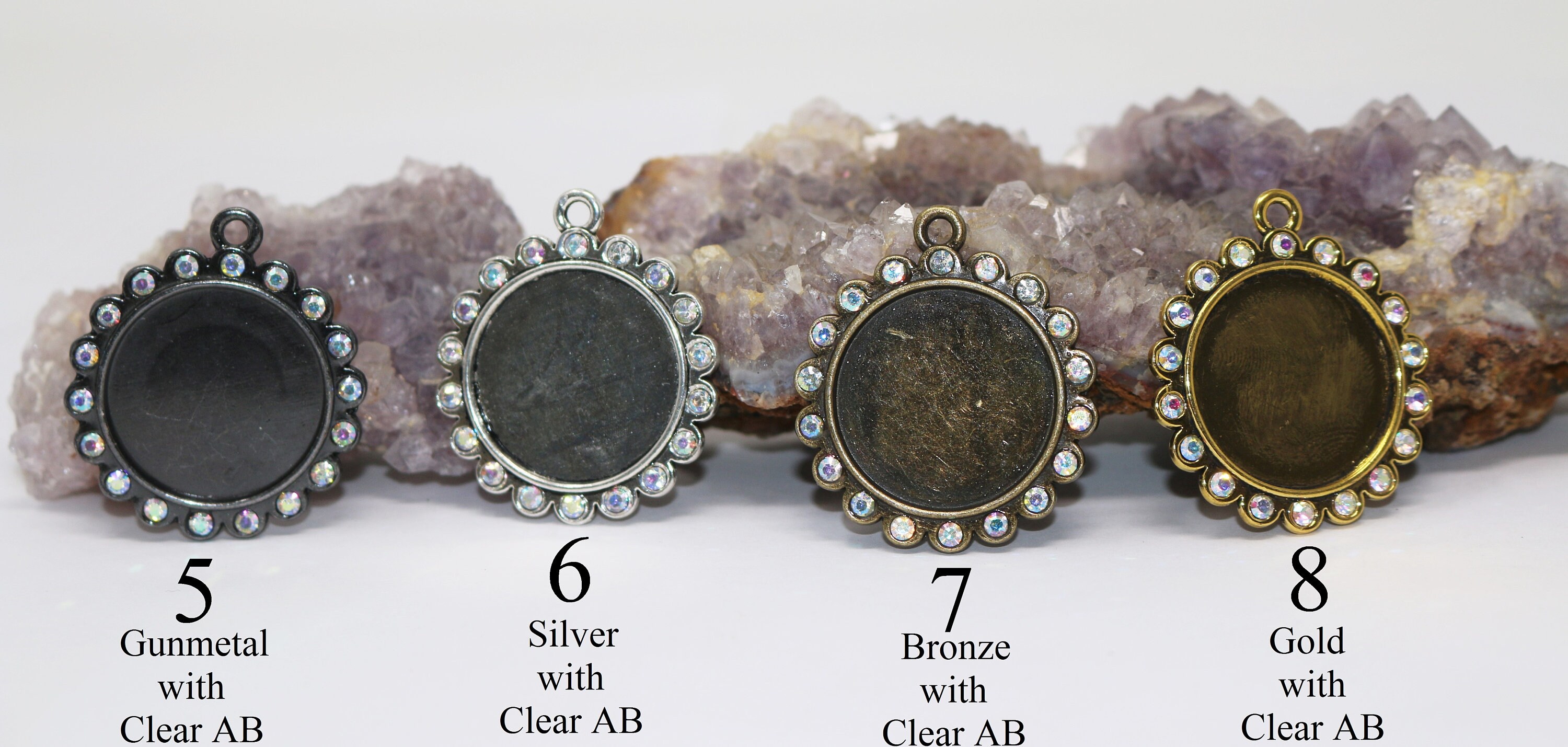 25mm Round Rhinestone Bezel Charm Pendant Blank Base Bezel - Etsy