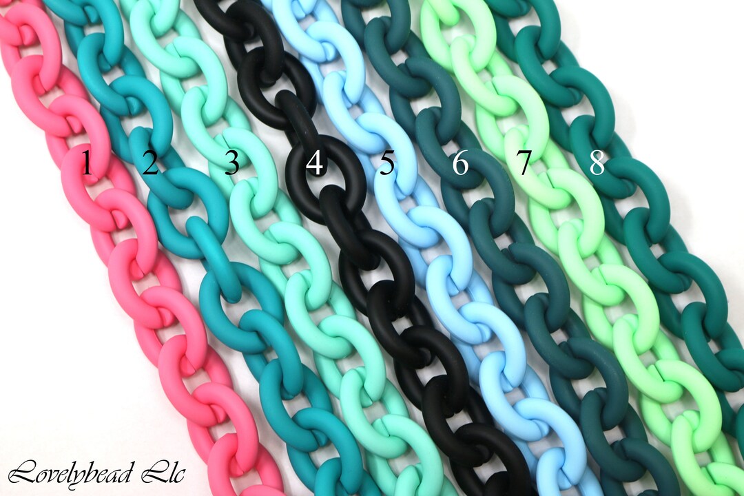1.5 Meter Colored Enamel Cable Chunky Acrylic Link Chain (22x27mm ...