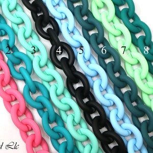 1 Foot Colored Enamel Cable Chunky Acrylic Link Chain (22x27mm) (F880 ...