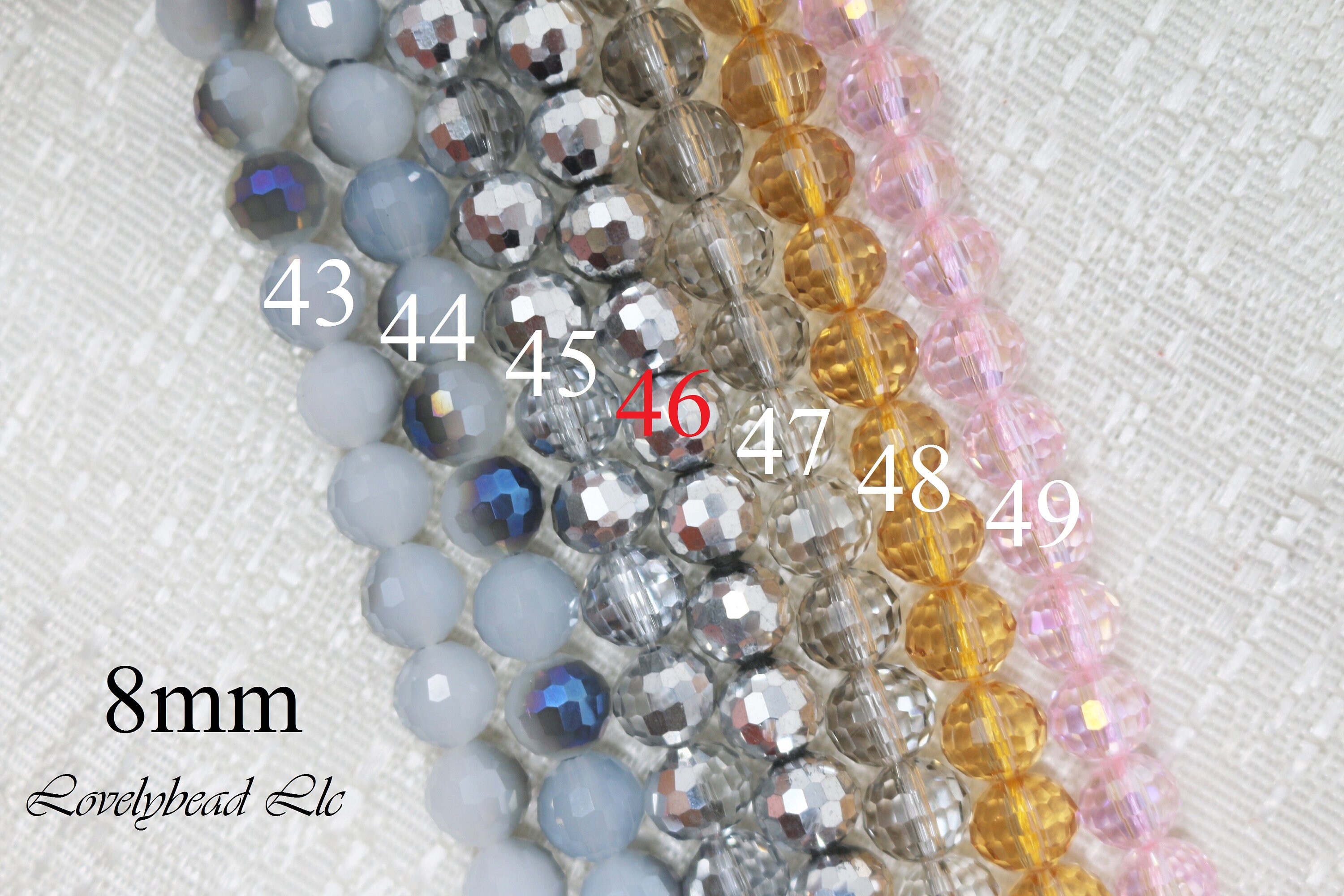 8mm Round 96 Cut Faceted Crystal Bead Strand - Etsy
