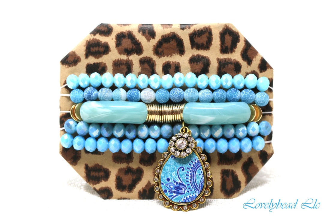 Once in a Blue Moon Stackable Bracelet - Etsy