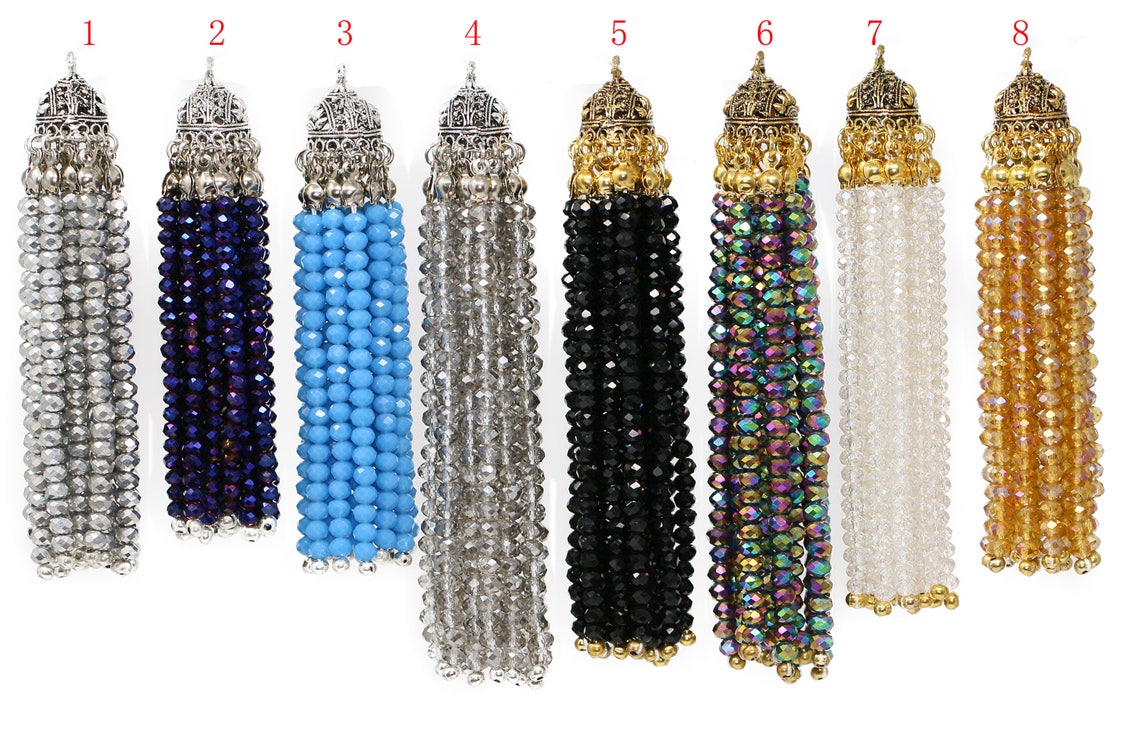 Lovely Bead Handmade Crystal Tassels With Oval Lead Free Pewter End ...