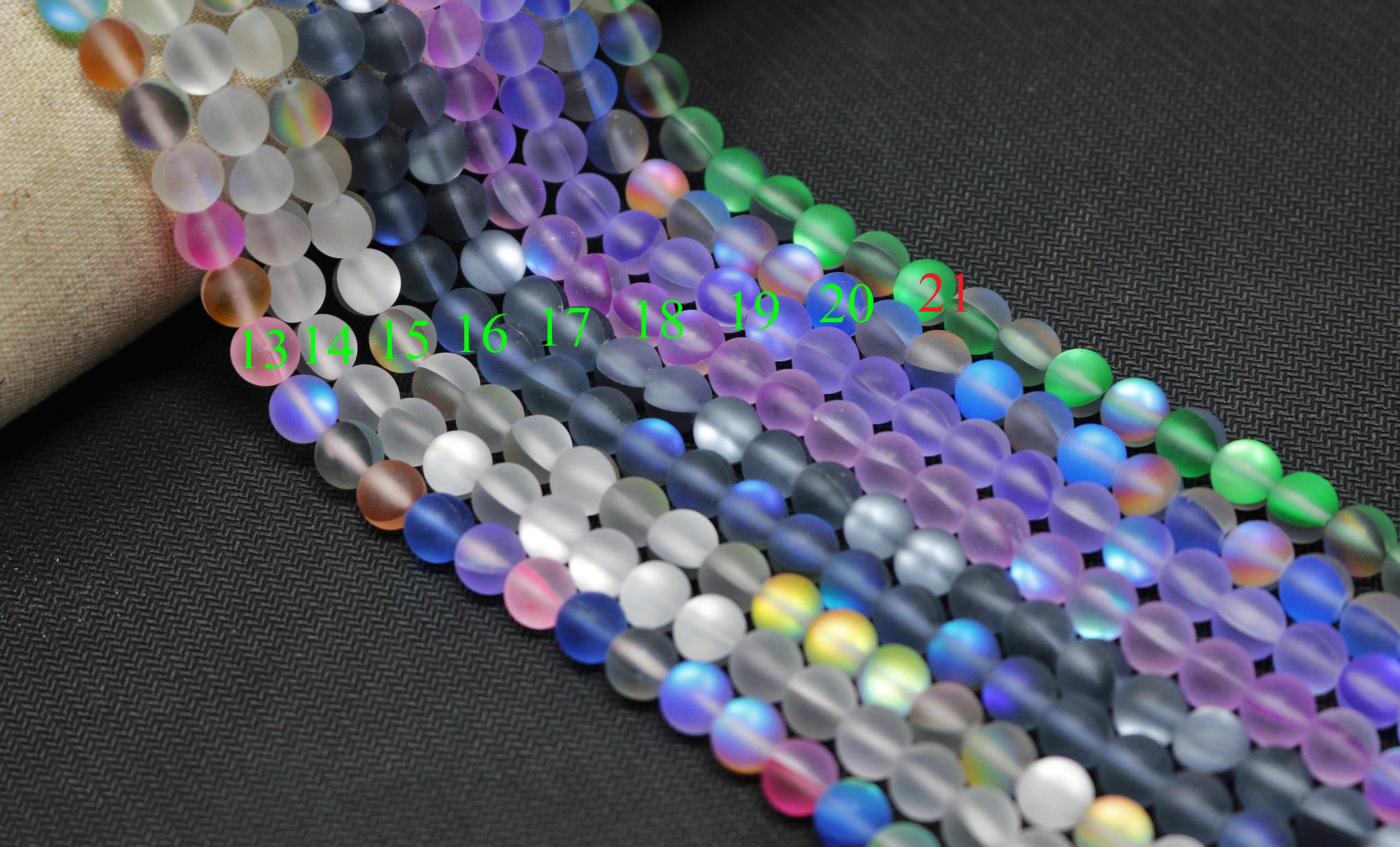 Round A+ Matte Mystic Aura Quartz Gemstone Beads, Mermaid Bead Strand ...