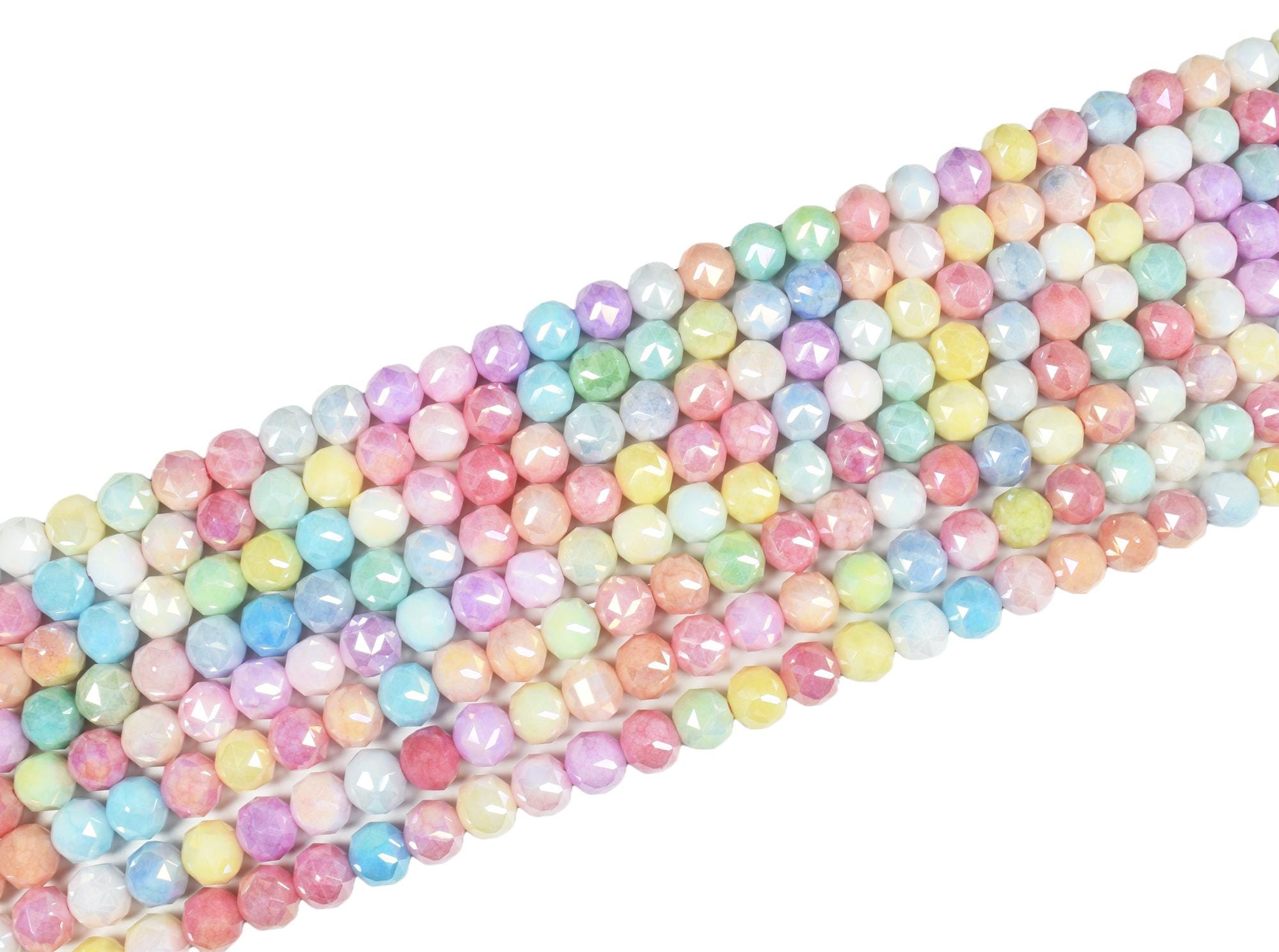 8mm Round Faceted Crystal Bead Strands (15 Inches Long) - Etsy