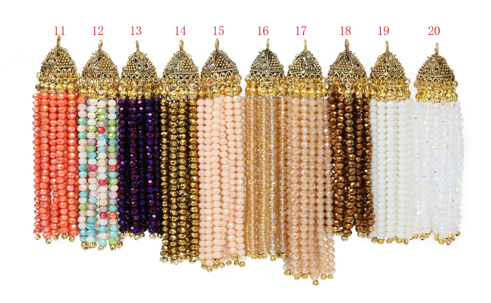 Lovely Bead Handmade Crystal Tassels With Lead Free Pewter End Caps ...