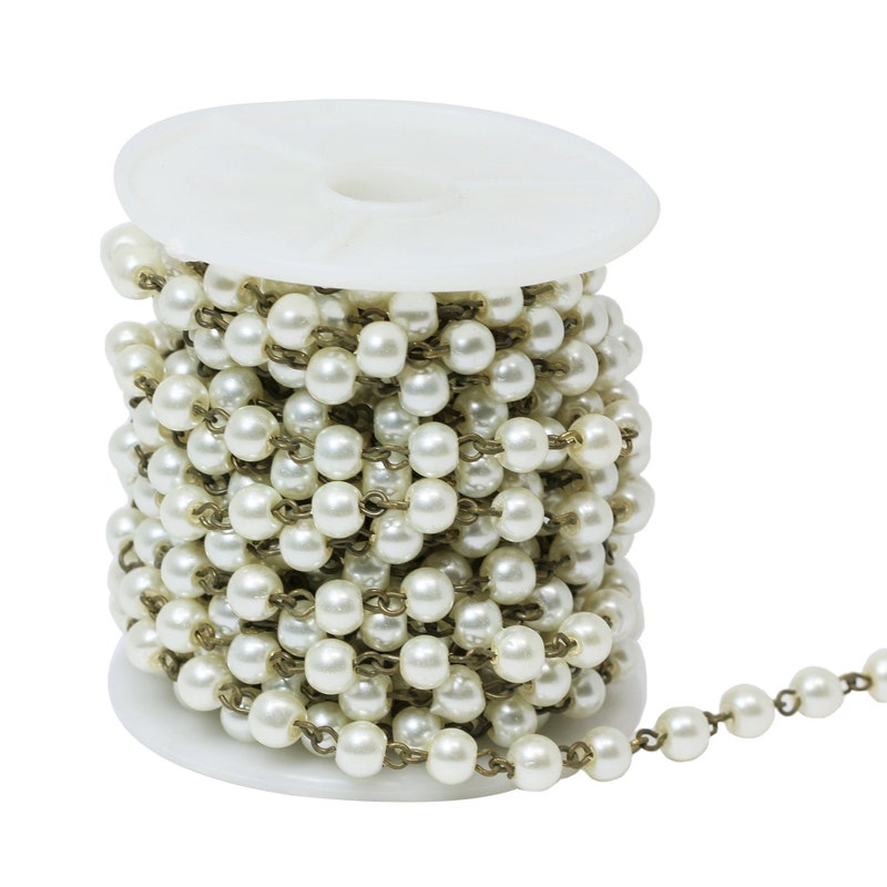 Pearl and Bronze Rosary - Etsy