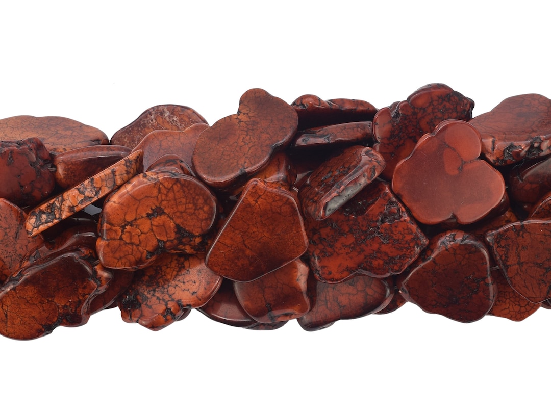 Magnesite Slab Drilled From Top to Bottom Free Form Brown Bead Strand ...