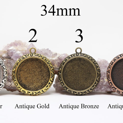 25mm Round Rhinestone Bezel Charm Pendant Blank Base Bezel - Etsy