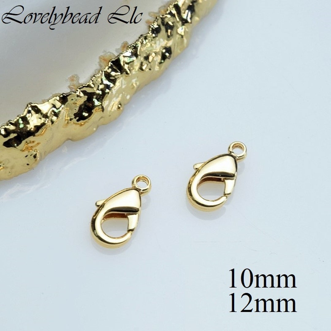 14k Gold Coded Lobster Clasp, Lobster Claw Clasp (10mm, 12mm, 6 Pcs per ...