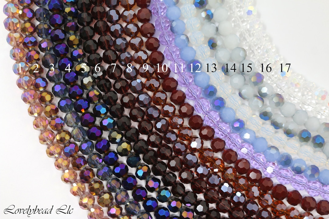 8mm Round Faceted Crystal Bead Strand - Etsy