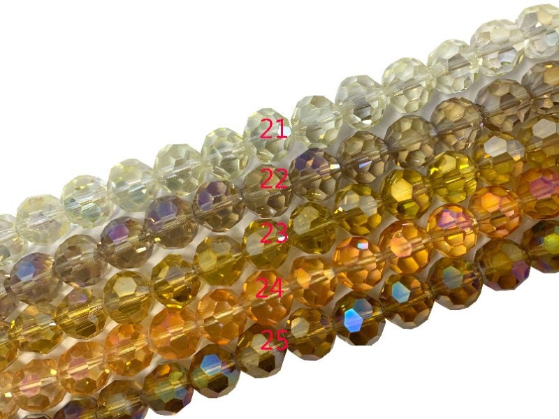 12mm Faceted Round Angelic Crystal Bead Strand (9 Inches Long) - Etsy
