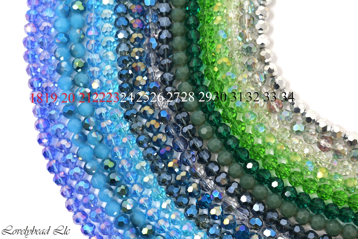 8mm Round Faceted Crystal Bead Strand - Etsy