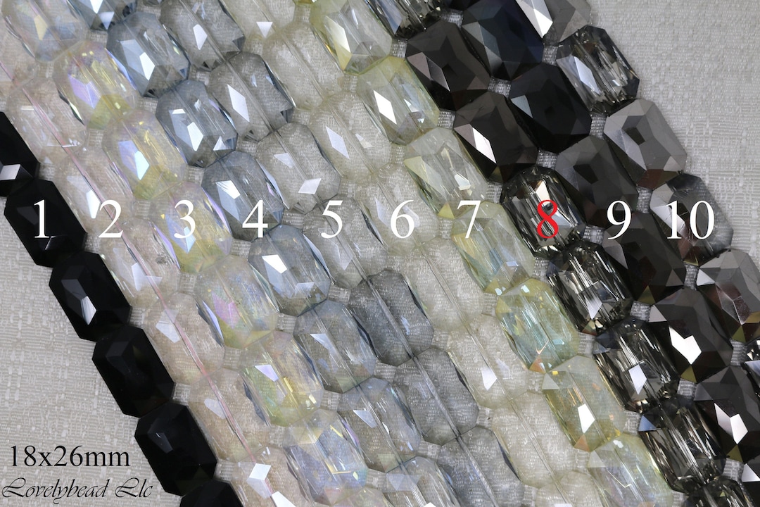 18x26mm Faceted Rectangular Crystal Bead Strand, Rectangle Crystal ...