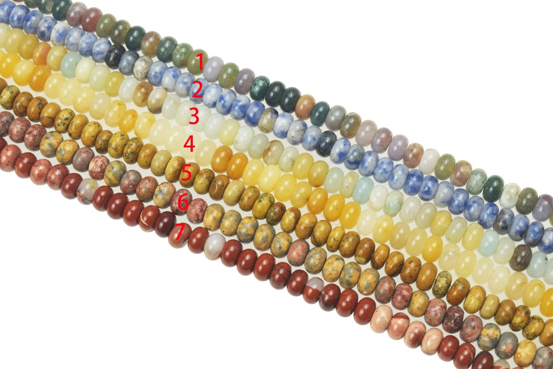 4x6mm Rondelle Gemstone Bead Strands (16 Inches Long) - Etsy