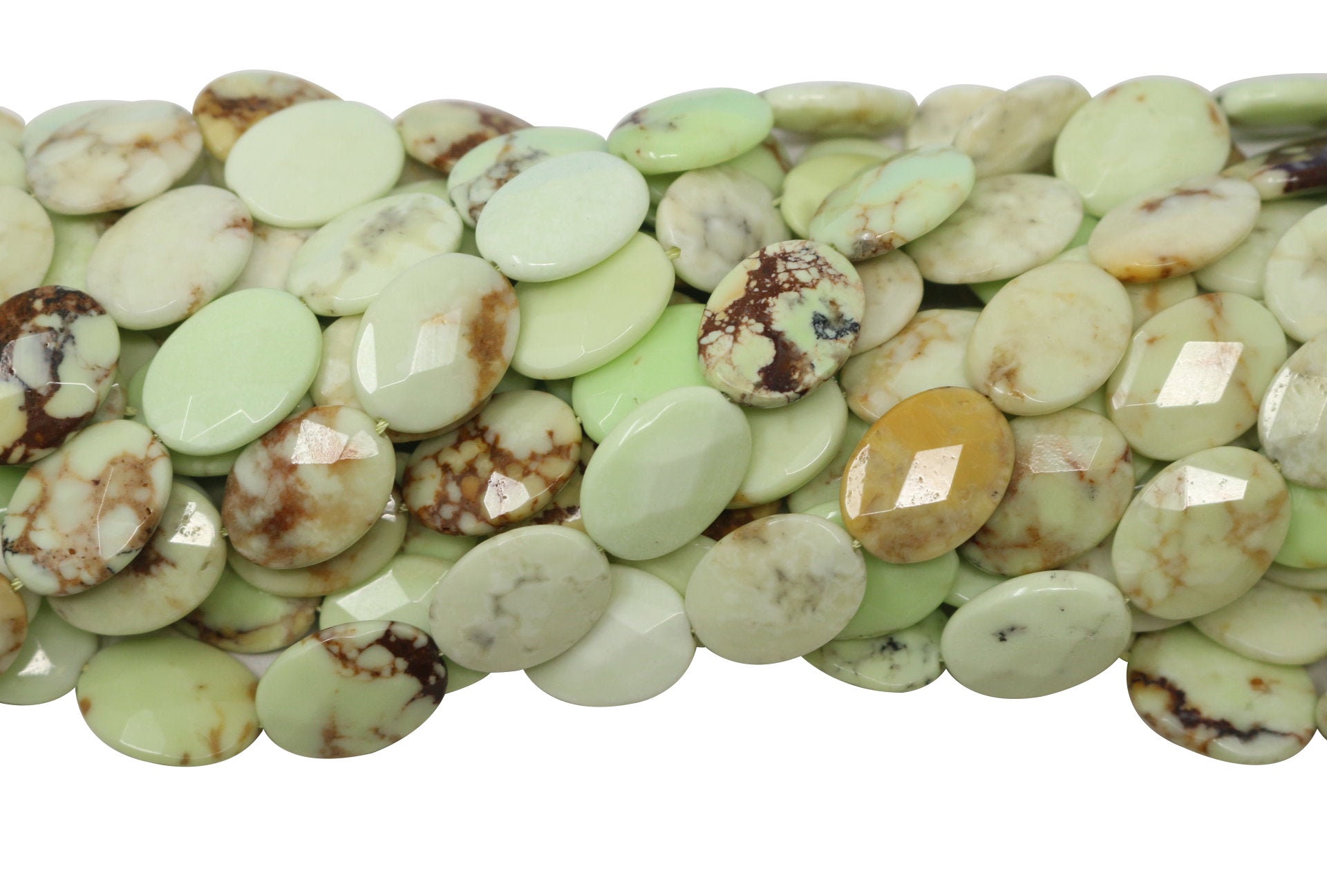 15x20mm Apple Green Gaspeite Faceted 0val Beads Strand 16 - Etsy UK