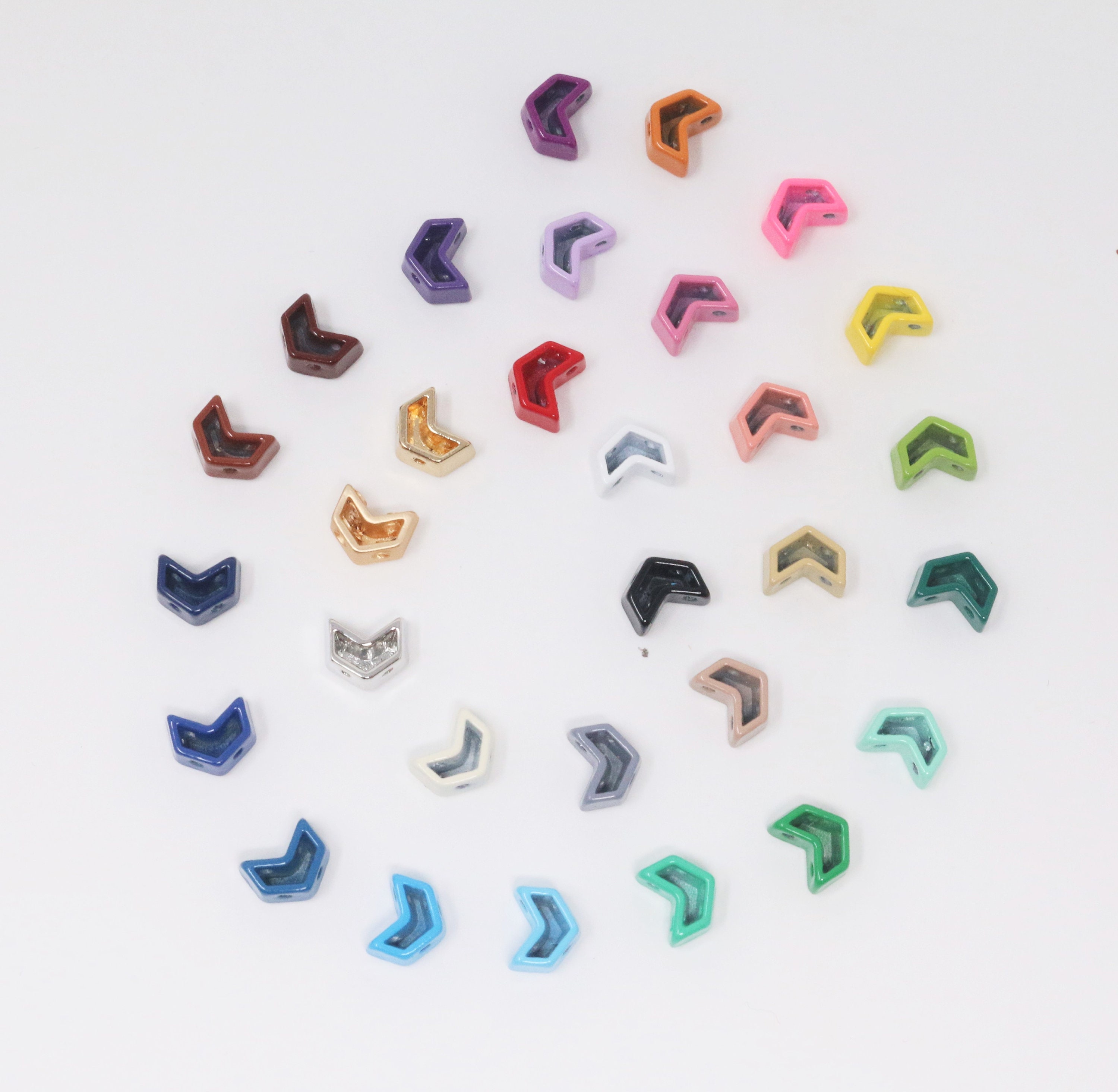 8mm Enamel Tila Tile Beads, Chevron Arrow 2-hole Beads for Bracelets ...