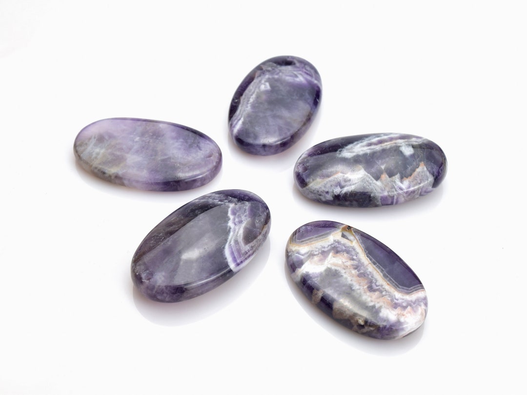 30x50mm Smooth Amethyst Flat Oval Gemstone Pendant - Etsy