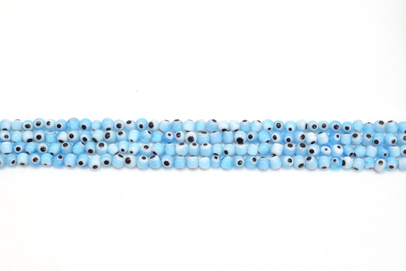 6mm Evil Eye Round Glass Bead Strand 15 Inches Long - Etsy