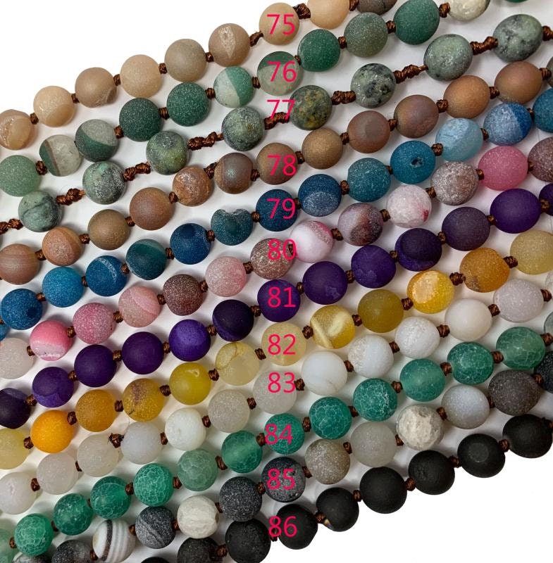 Lovely Bead Handmade 8mm Double Knotted Gemstone Necklaces 36 Inches ...